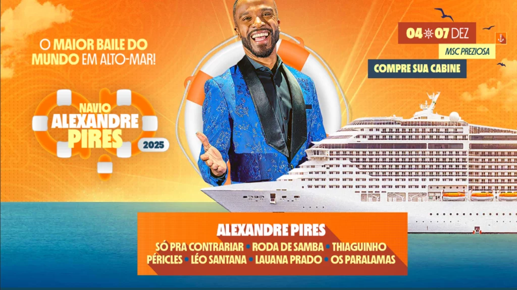 Navio Alexandre Pires 2025 - Mapa dos Festivais